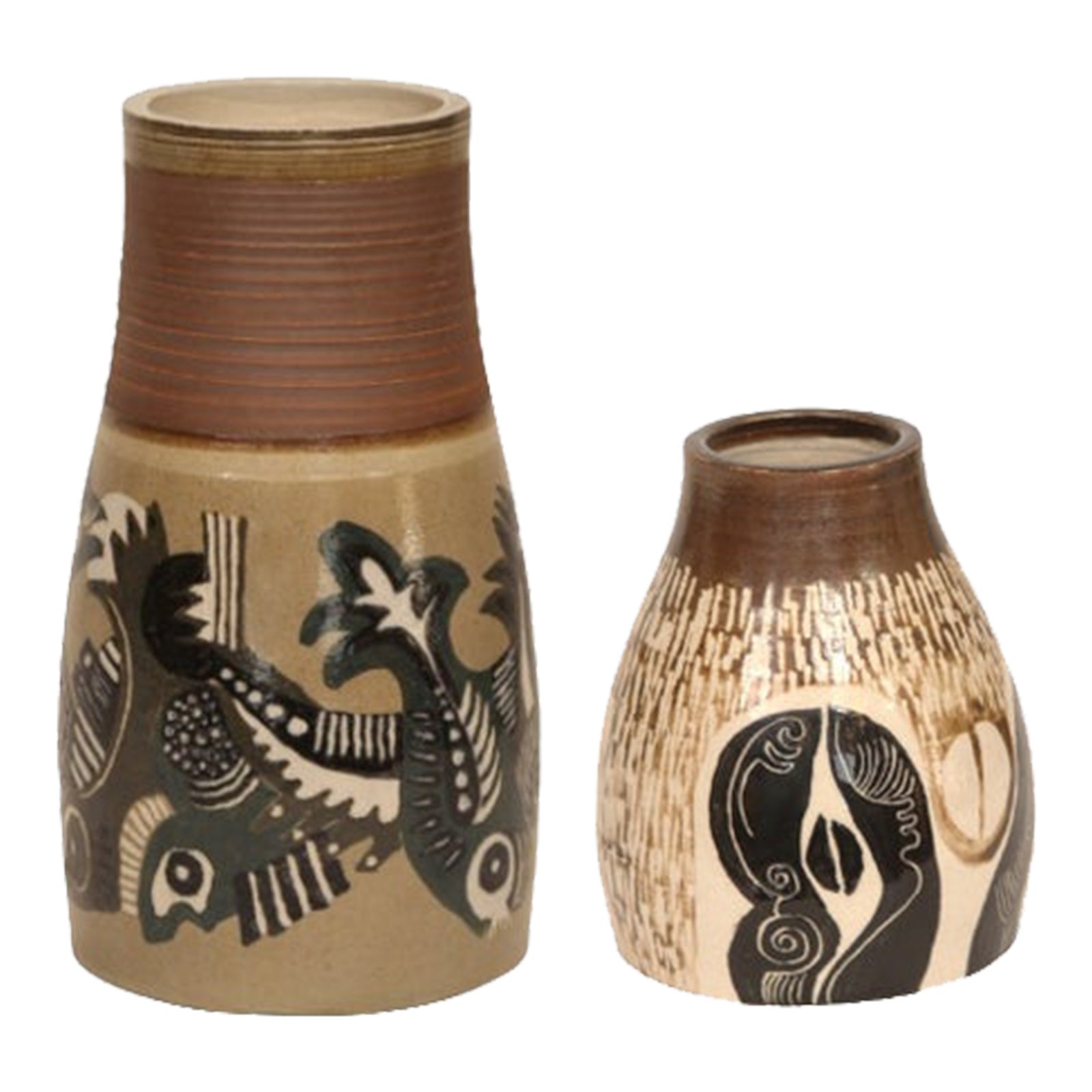 Set of 2 Modern Joan Handmade Studio Pottery | Chairish