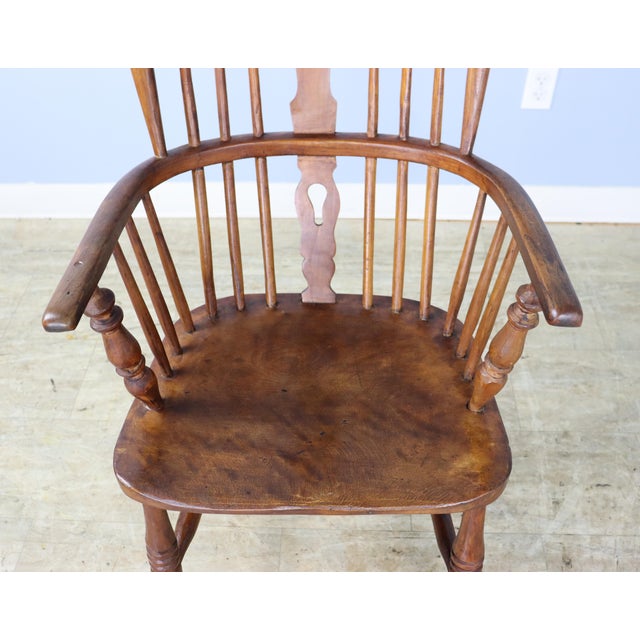 19th Century English Fruitwood Windsor Chair, Fiddleback Splat | Chairish