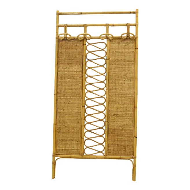 Vintage Wicker Coat Rack, 1960s | Chairish