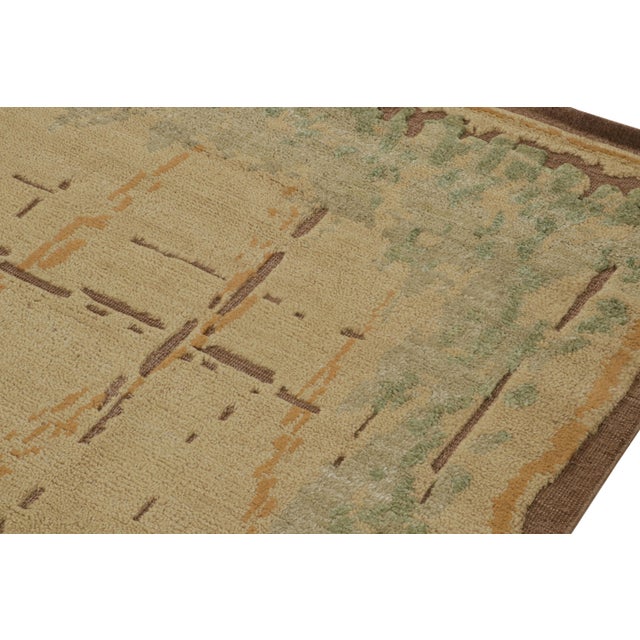 Rug & Kilim’s Modern French Art Deco Style Rug in Brown With Geometric ...