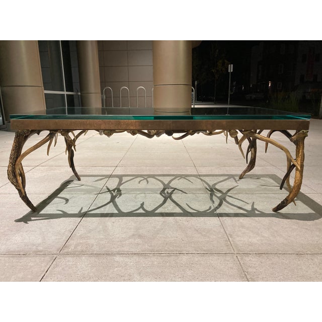 Modern Bronze Deer Antler Coffee Table Manner of Anthony Redmile | Chairish
