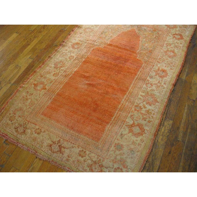 Luxurious Soft Pile Antique Coral Turkish Tribal Small Size Islamic ...