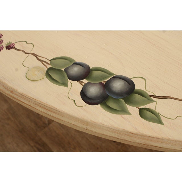 Custom Quality Hand Painted Pine Round Dining Table | Chairish