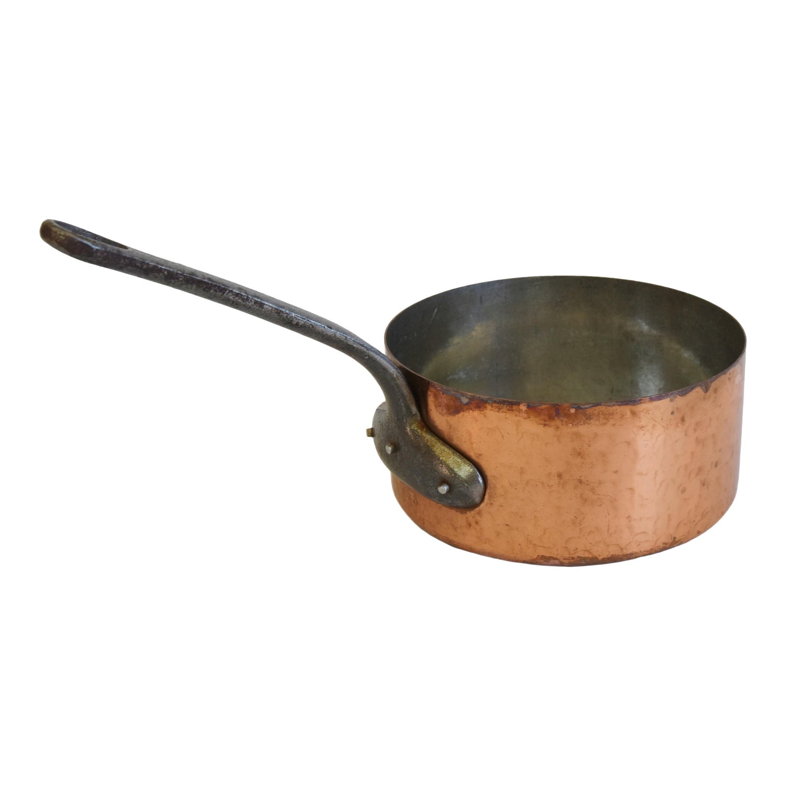 French Marked "Fabrication Francaise" Copper Sauce Pot Pan W/ Handle ...