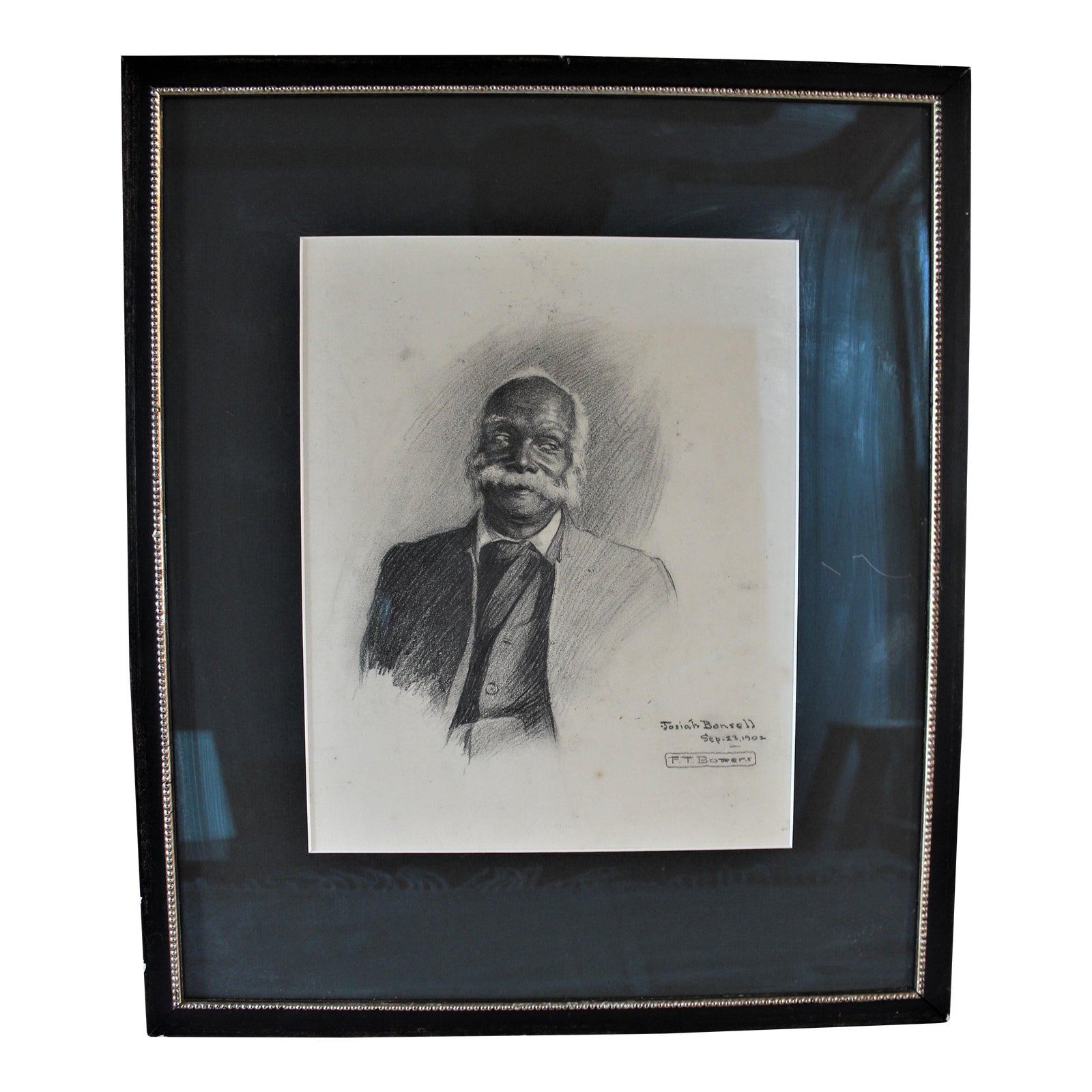 Circa 1900 Franck Taylor Bowers Charcoal Portrait of Josiah Bonsell ...