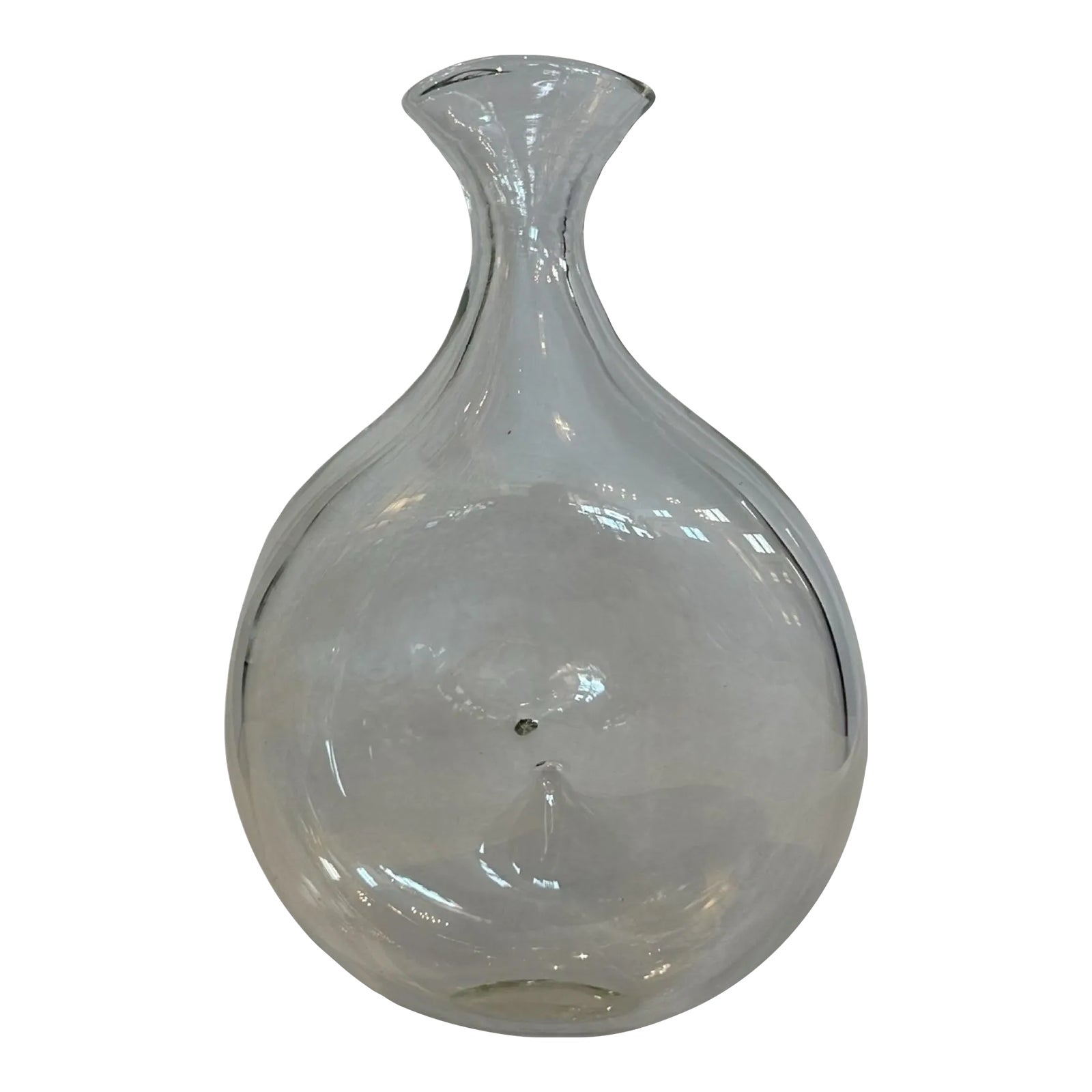 1980s Eva Zeisel Belly Button Clear Glass Vase | Chairish