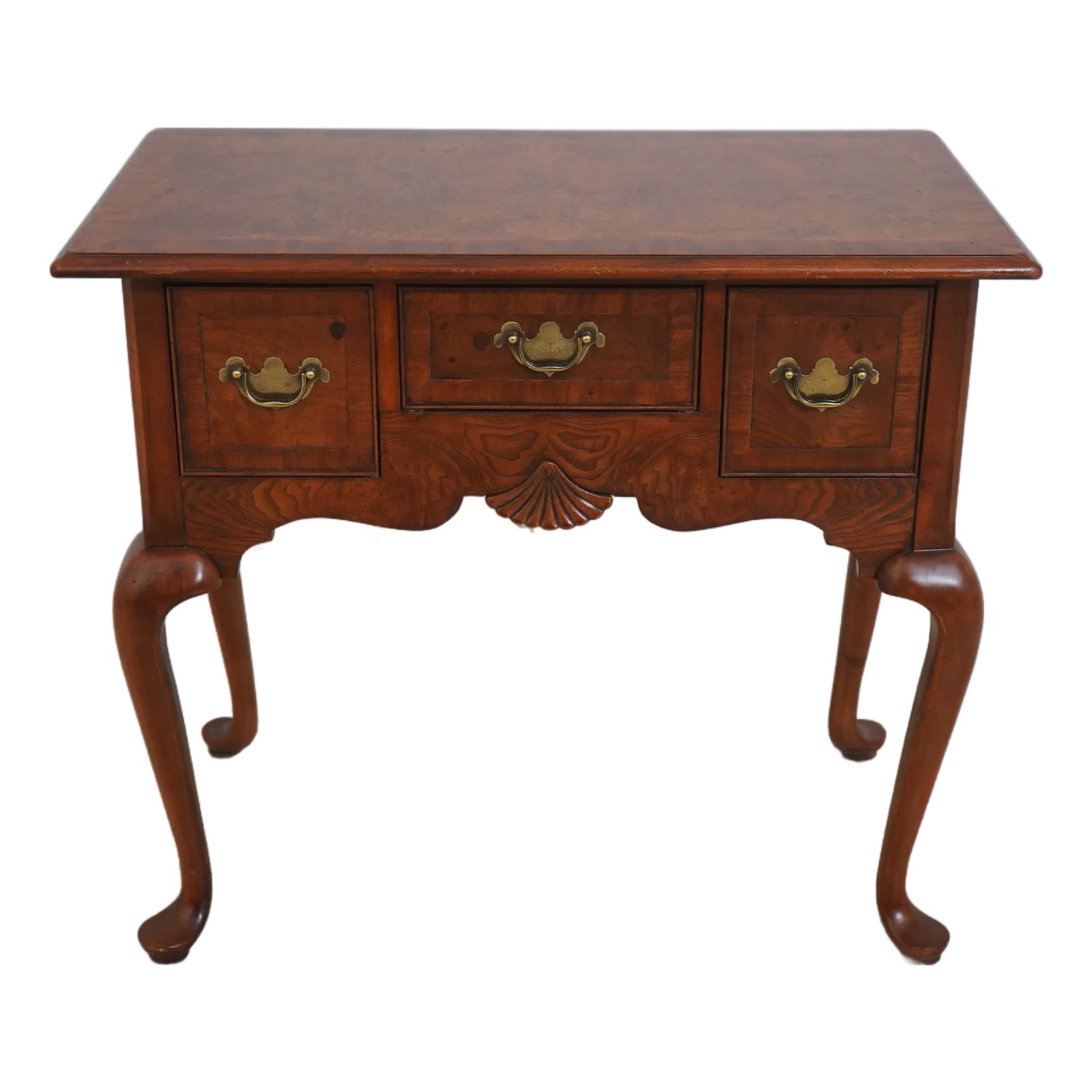 1990s Hekman George III English Style Walnut Dressing Table Lowboy ...