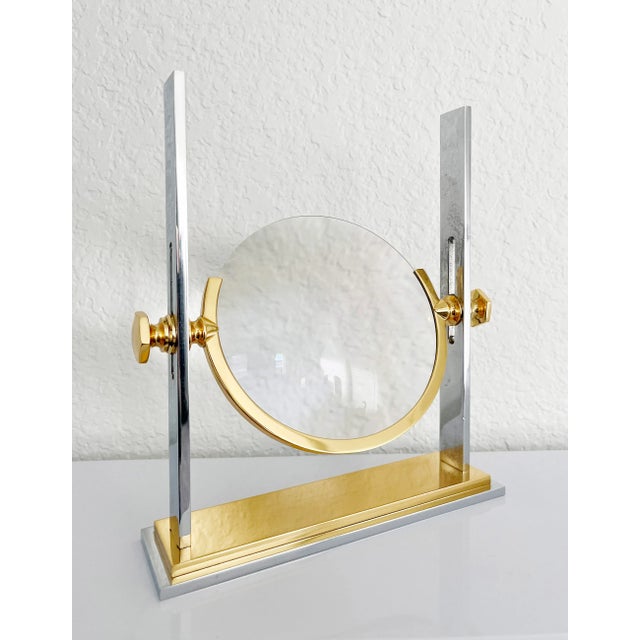 1970s Karl Springer Magnifying Glass, Brass & Nickel | Chairish