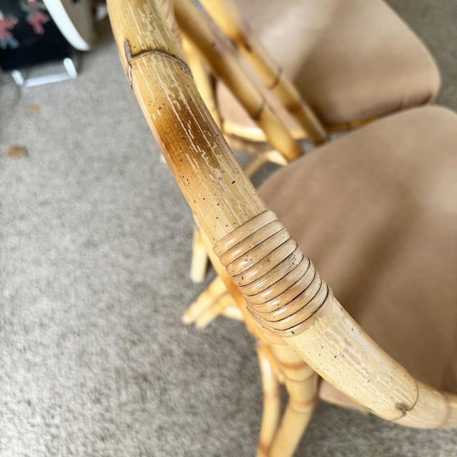 Boho Chic Bamboo Dining Chairs - a Pair | Chairish