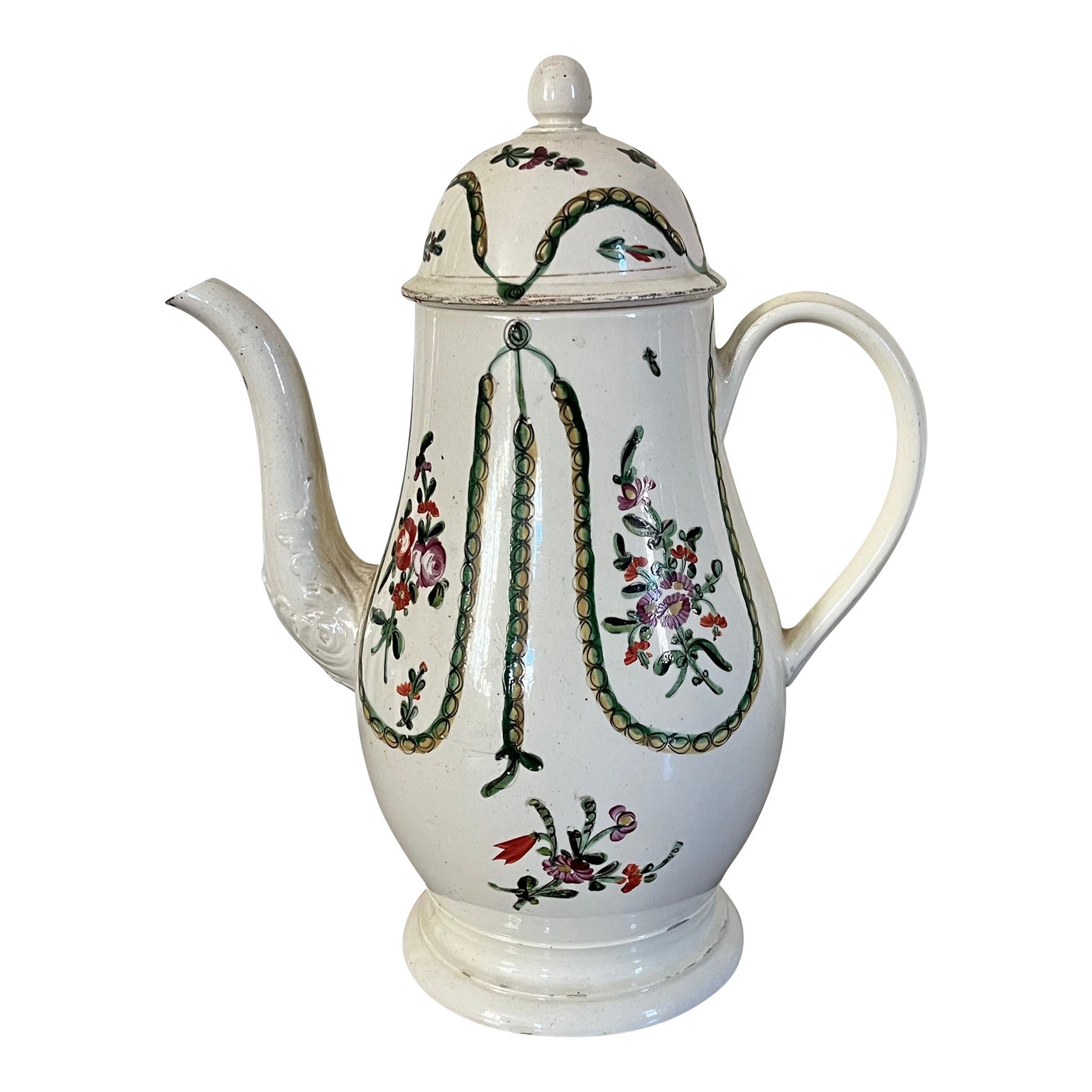Antique 18th Century English Georgian Leeds Creamware Coffee Pot With ...