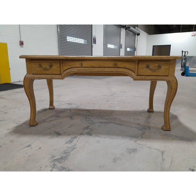 1980s Vintage Baker Furniture Company Blonde Oak French Country Desk ...