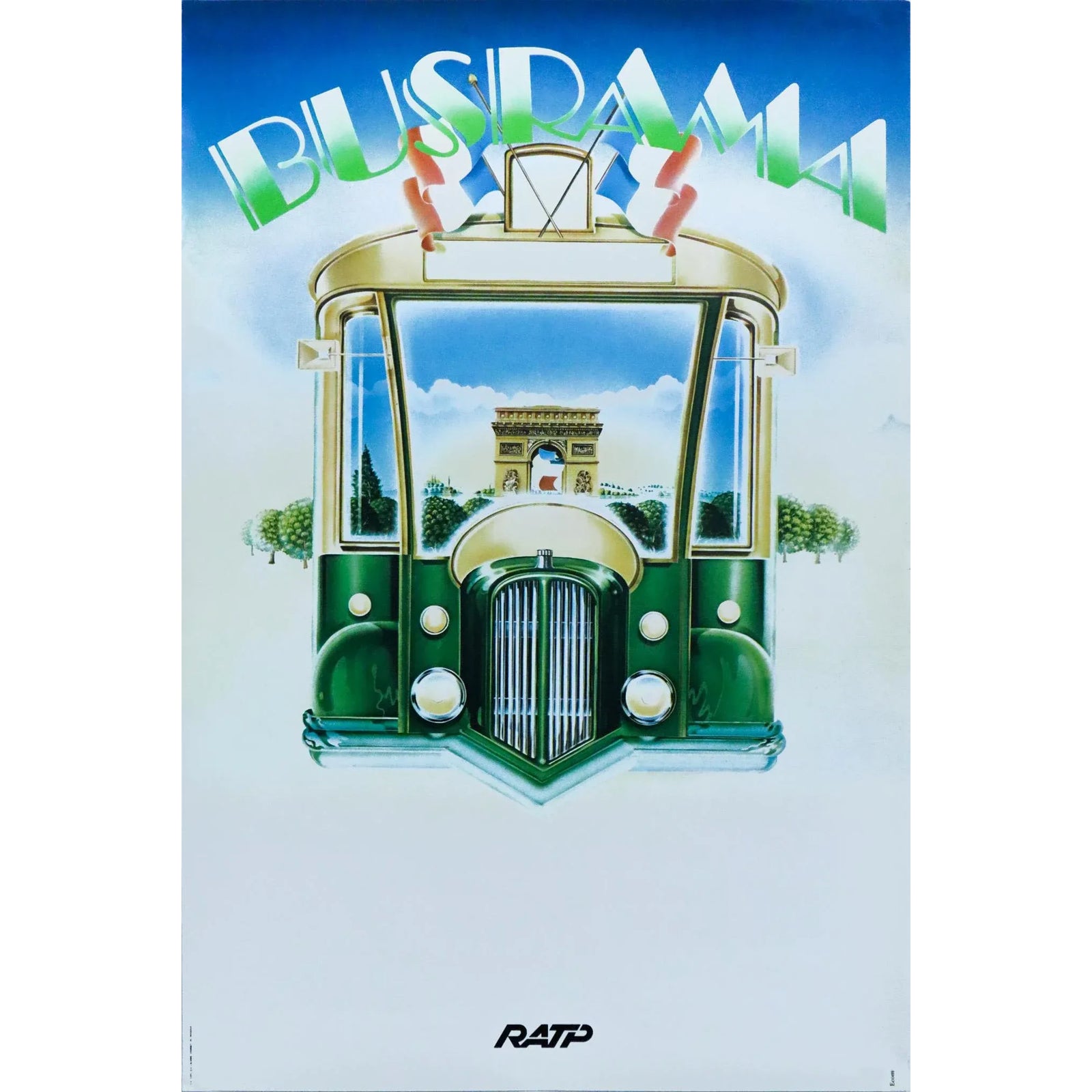 1970s, French Transport Bus Poster, Busrama, Ratp (Regie Autonome Des ...