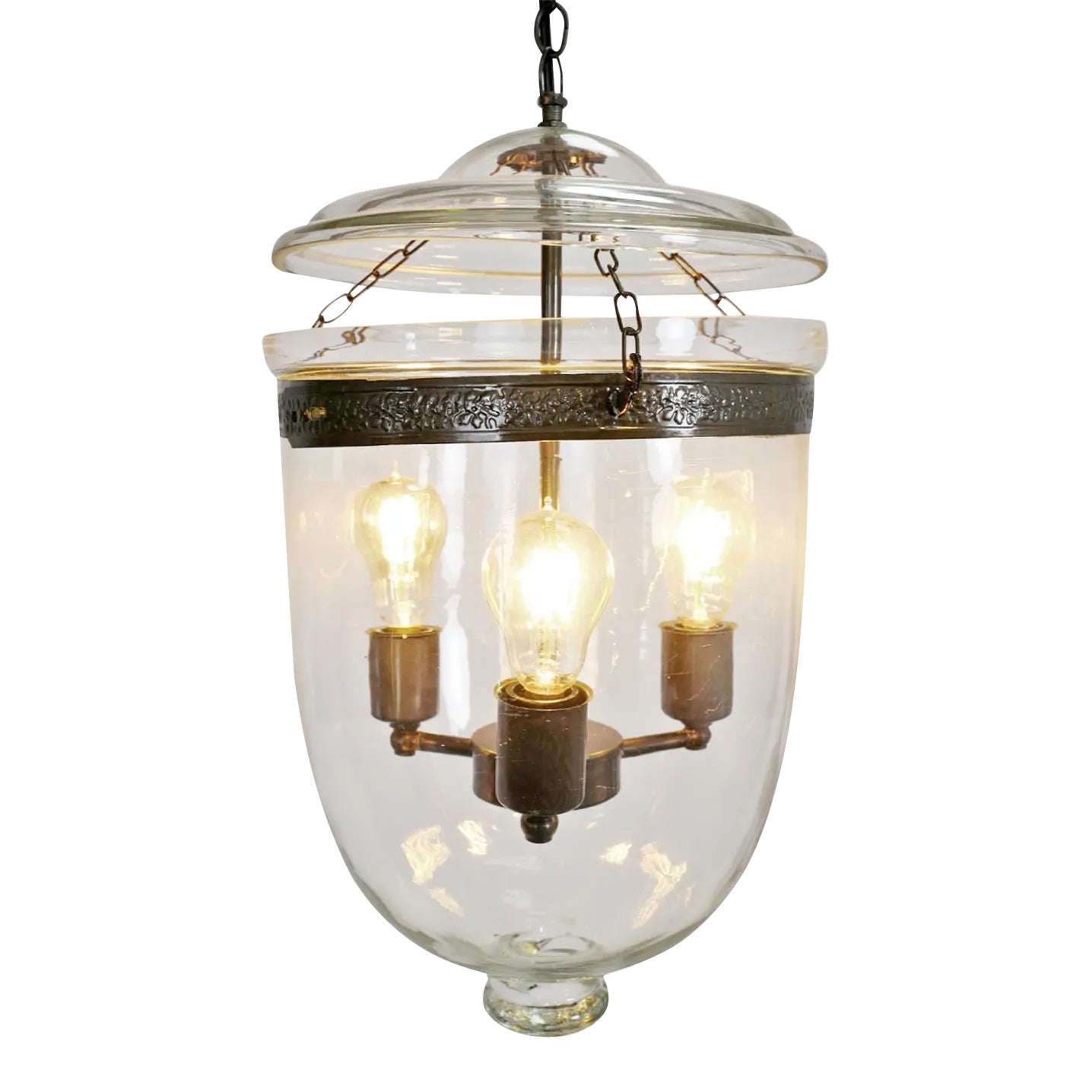 Transitional Clear Glass Hundi Light Medium | Chairish
