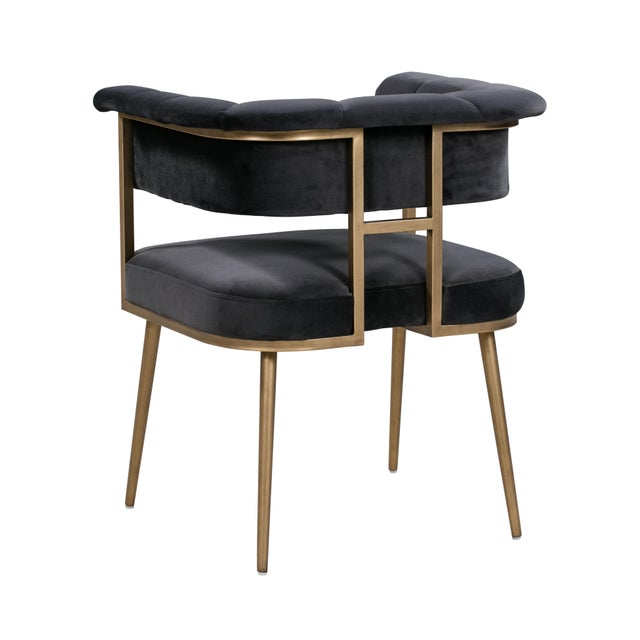 Astrid Grey Velvet Chair | Chairish