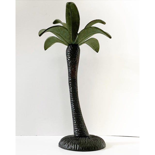 Vintage Cast Iron Palm Tree Candle Holder | Chairish
