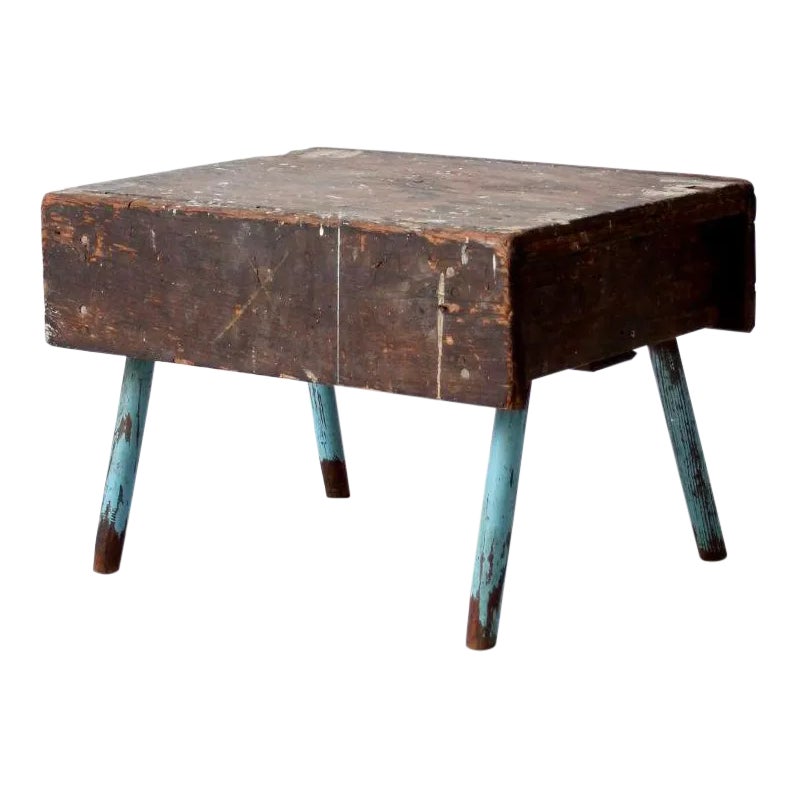Vintage Rustic Low Stool | Chairish