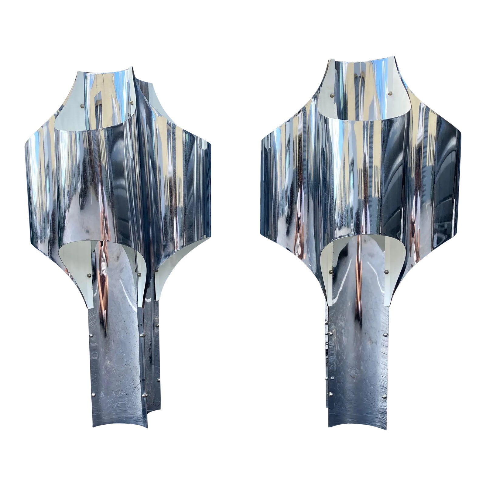 Pair of Large Chrome Table Lamps by Robert Sonneman, Usa, 1960s | Chairish