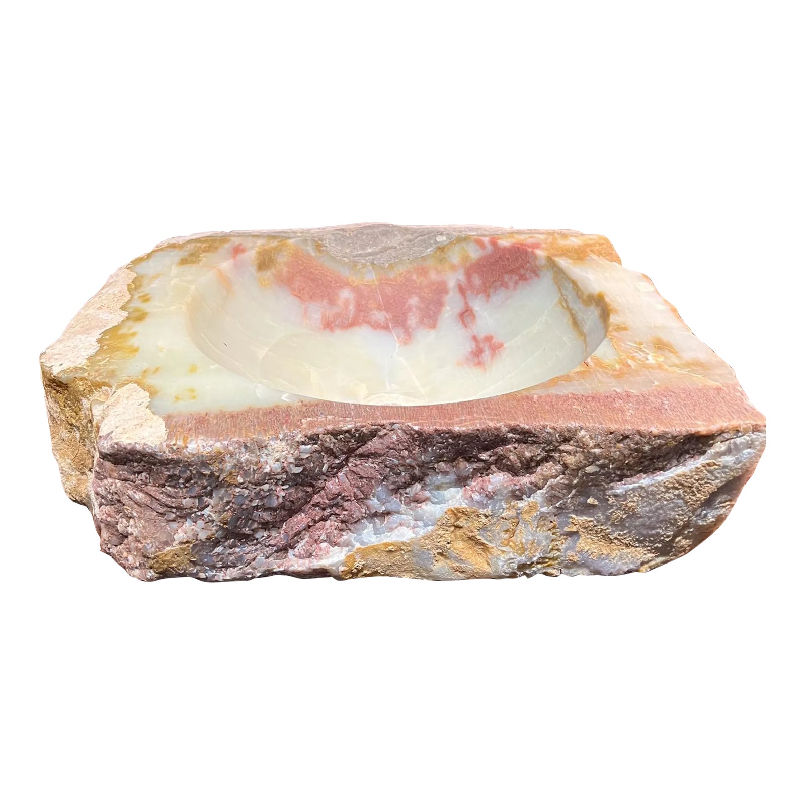 Carved Natural Quartz Stone Sink Basin | Chairish