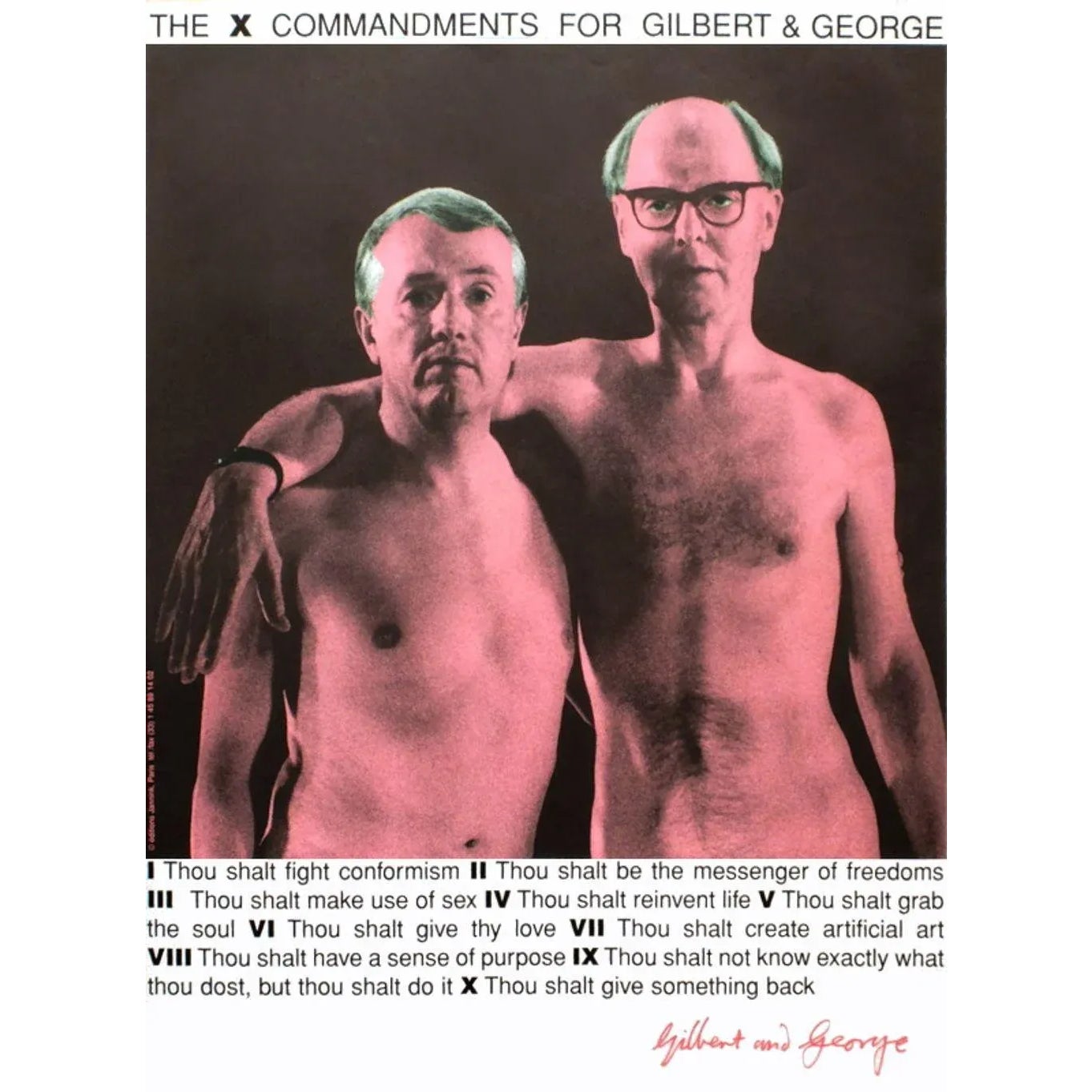 2007 Gilbert & George the X Commandments Lithograph Poster | Chairish