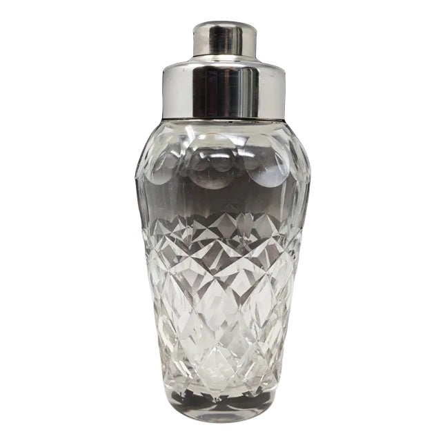 Italian Bohemian Cut Crystal Cocktail Shaker, 1950s | Chairish