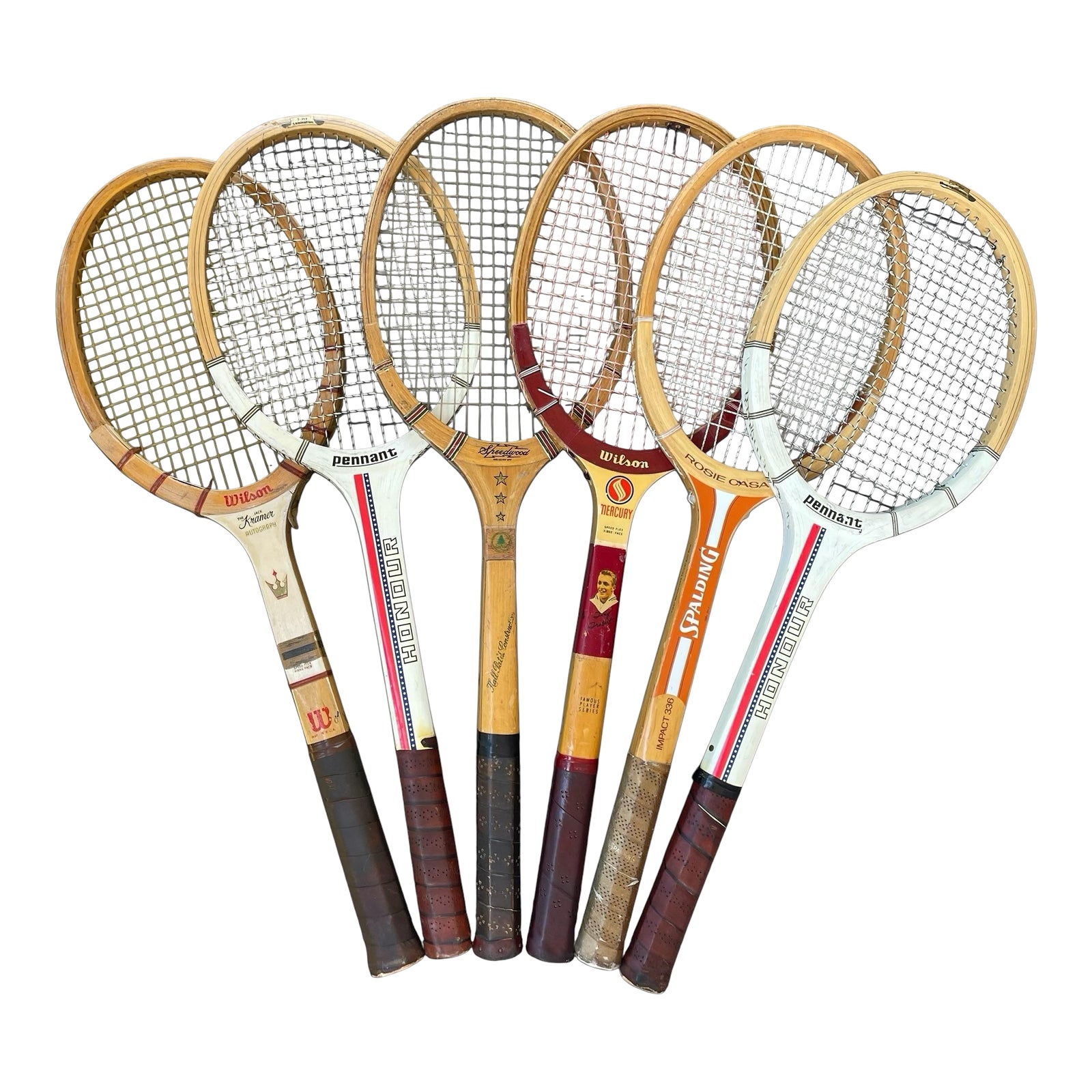 Wooden Tennis Rackets Set of 6 Vintage 1970’s Era Tennis Racquets ...