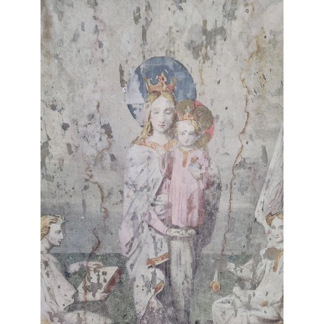Antique Roman Catholic Painting on Board | Chairish
