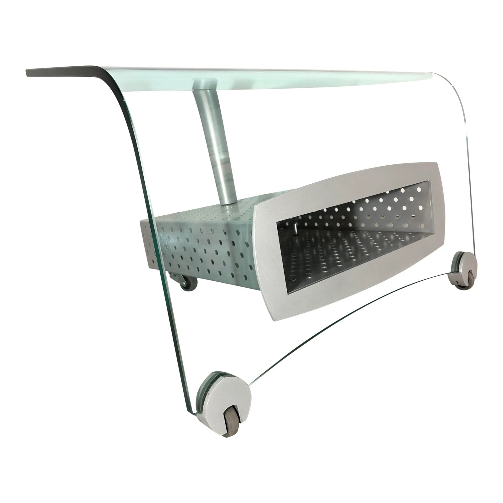 Post Modern Memphis Glass T V Stand, 1980s | Chairish