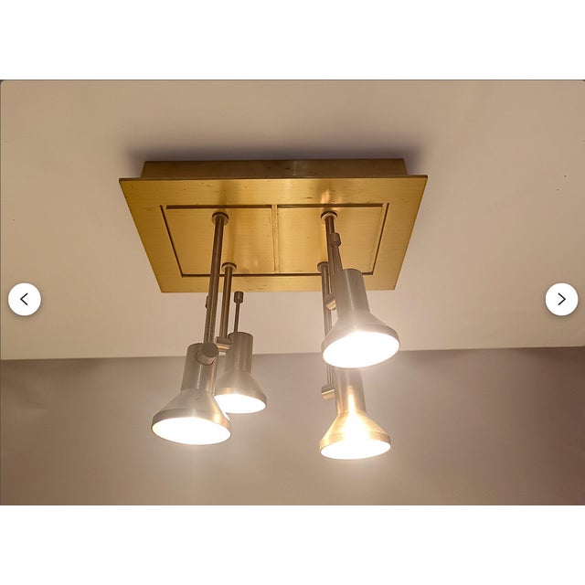 Postmodern Ceiling Light in Satined Brass attributed to Sische-Germany ...
