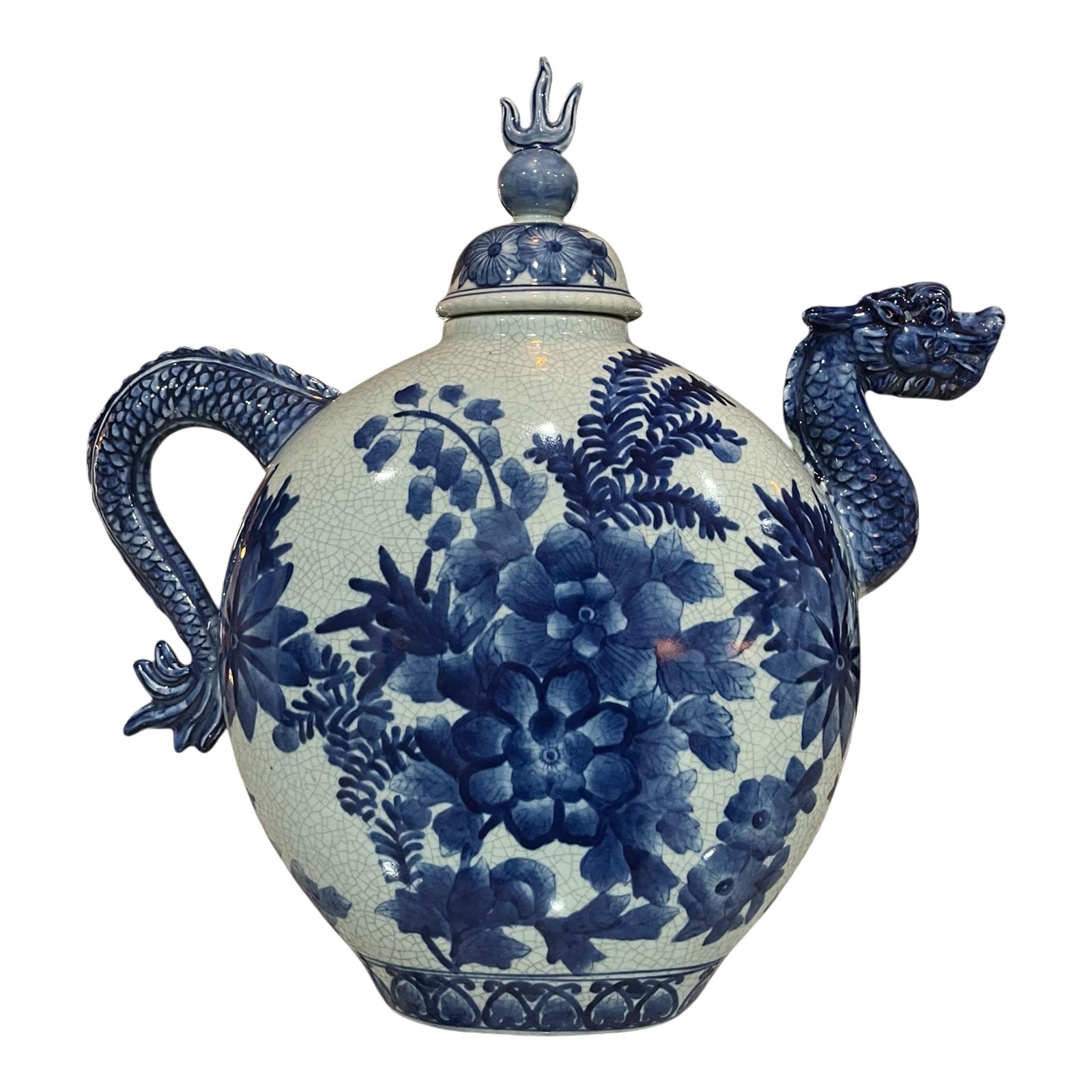 Large Mid-Century Chinoiserie Teapot | Chairish