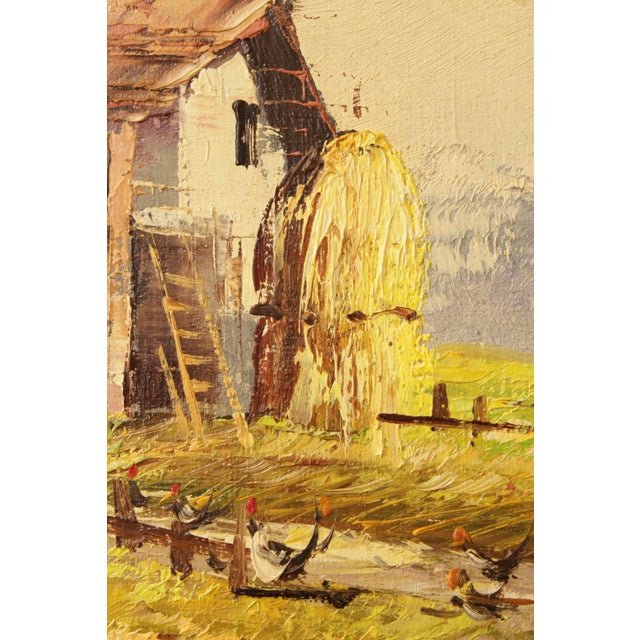 Vintage Impressionist European Farm Landscape Painting | Chairish