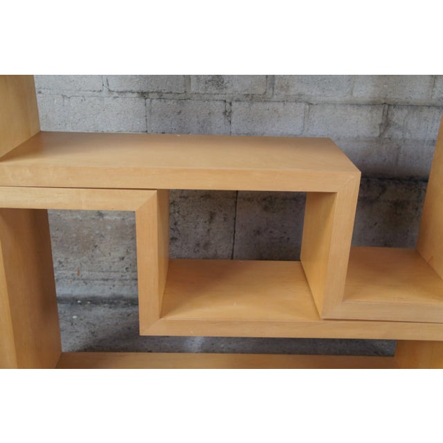 1970s 2 Mid Century Modern Geometric Modular Maple Shelving Bookcases ...