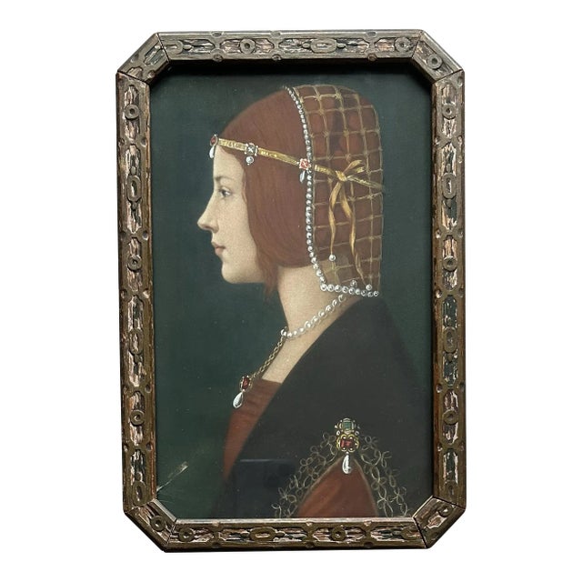 Early 20th Century Italian Realistic Pastel Portrait of Beatrice After ...