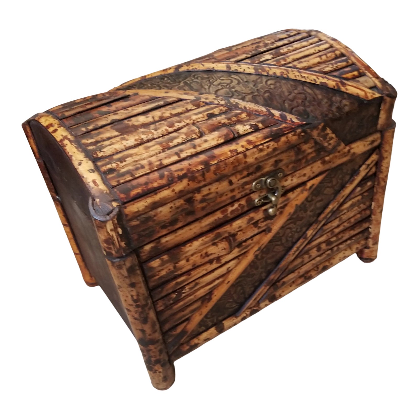 Small Bamboo Storage Trunk | Chairish