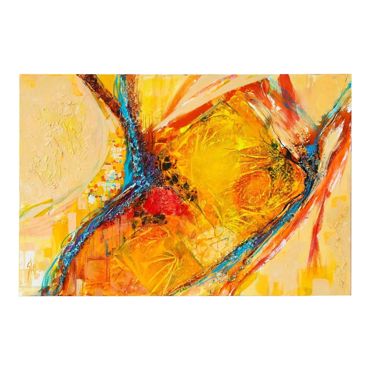 Abstract Acrylic on Canvas Painting, "Above and Beyond" | Chairish
