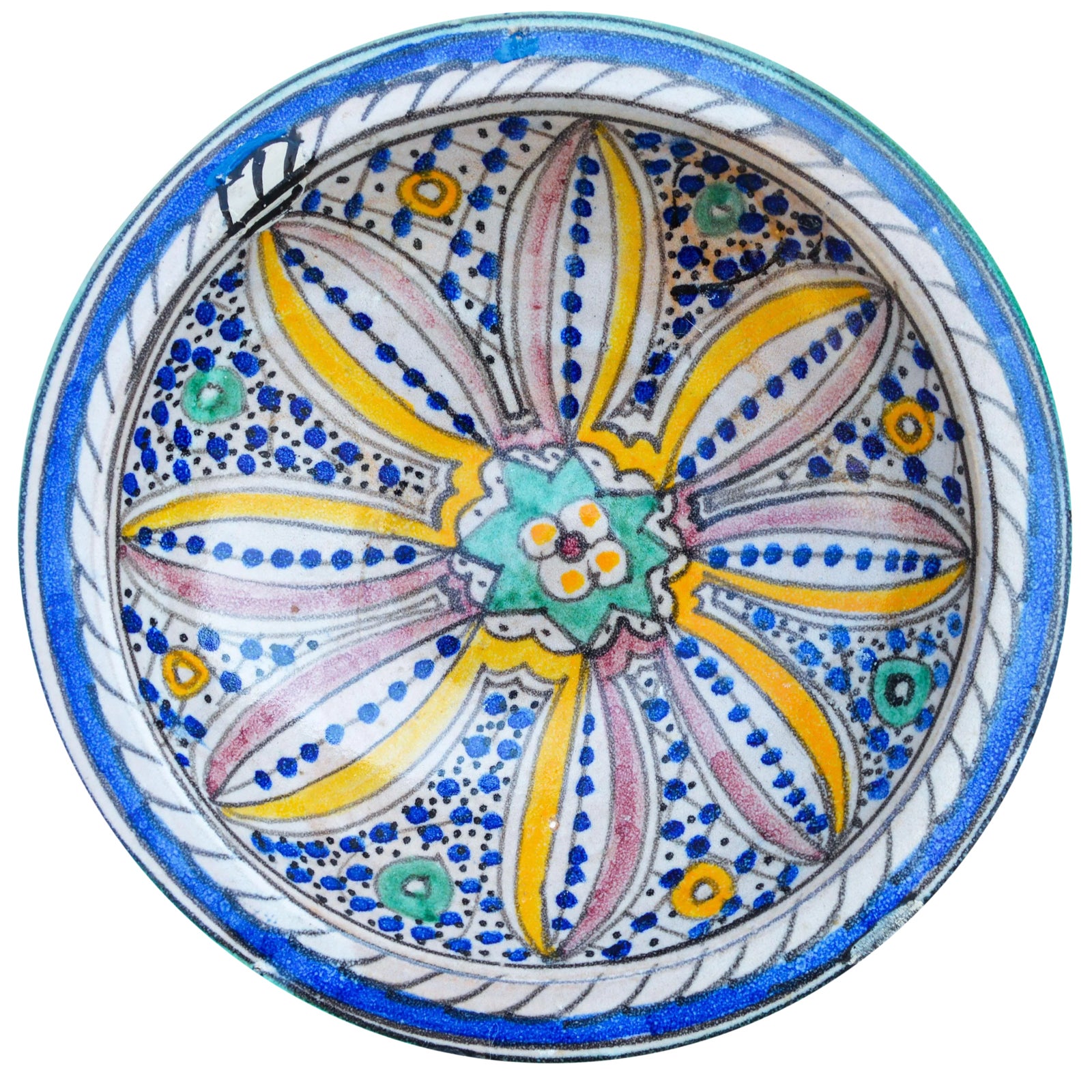Mid 20th Century Arabesque Design Ceramic Plate | Chairish
