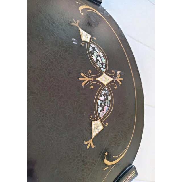 Mid 20th Century Mediterranean Pedestal Accent Side Table With Mother ...