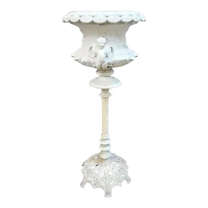 Vintage Angel Plant Stand Tall Solid Cast Aluminum Italian Style Tall ...