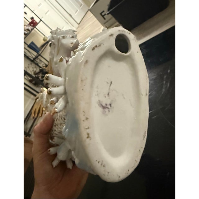 Vintage Chinese Porcelain Dragon Figurine White Gold 17in Tall | Chairish