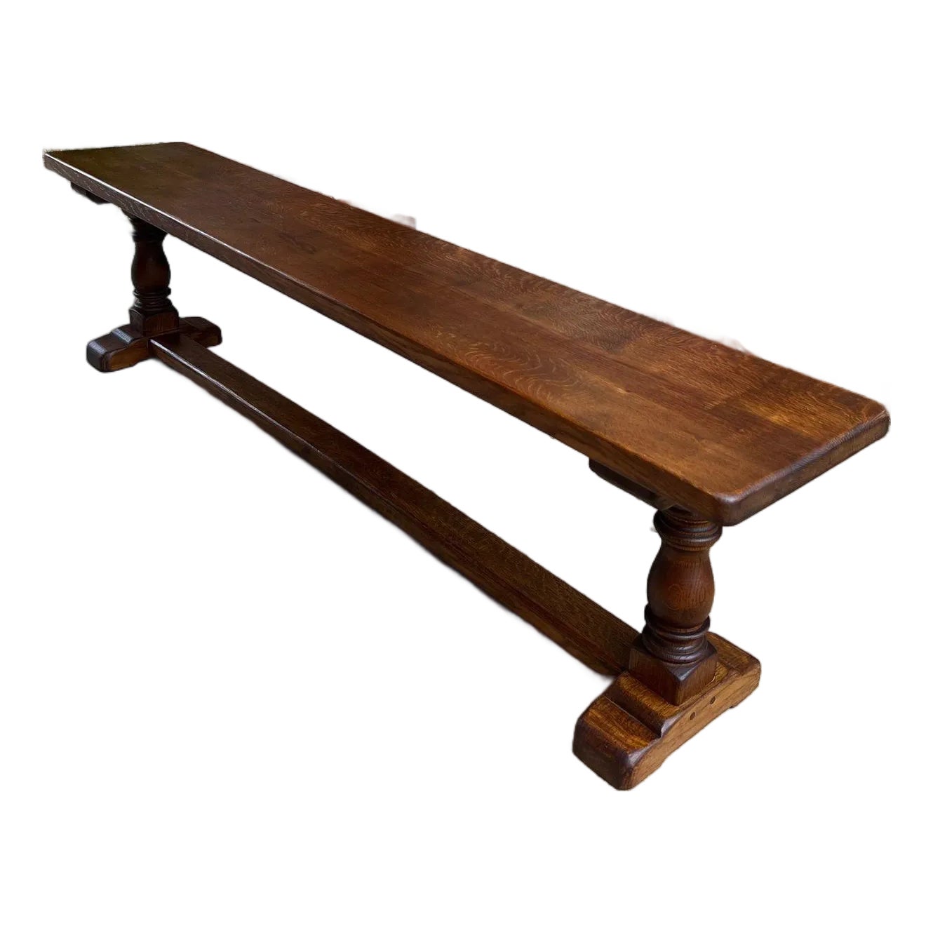 Antique French Tiger Oak Bench Dining Seat Farmhouse Country Ranch ...