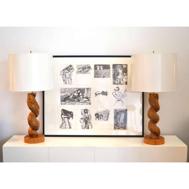 Organic Form Table Lamps - a Pair | Chairish