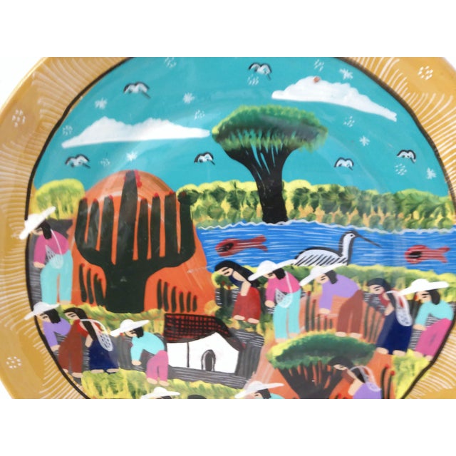 1970s Colombian Folk Art Pottery Display Plate | Chairish