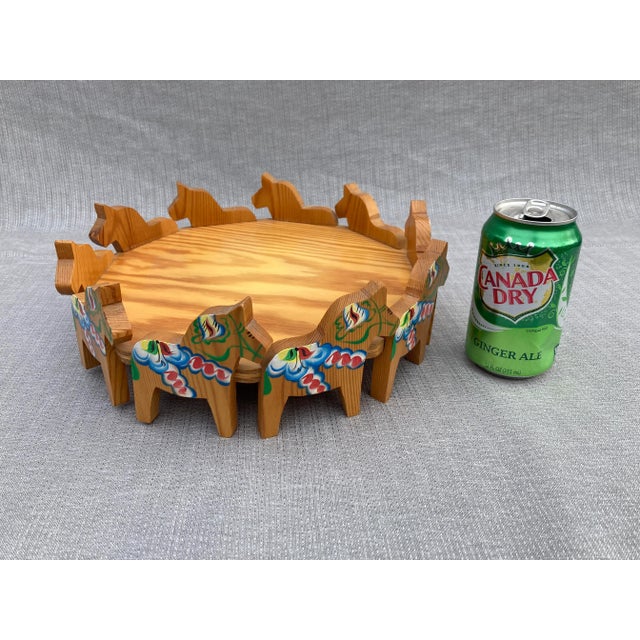 Vintage Dala Horse Cake Stand Serving Tray | Chairish