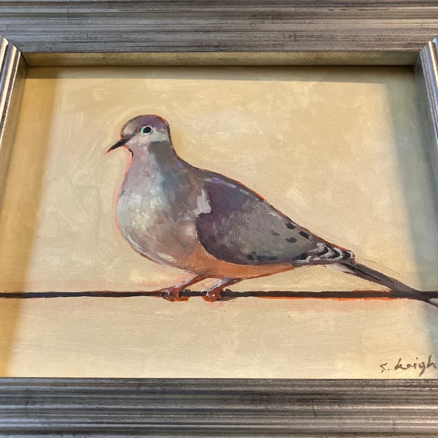 Contemporary Original Stephen Heigh “Dove on Wire” Painting Signed ...