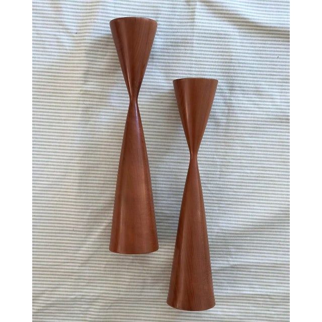 Pair of Mid Century Danish Candlesticks | Chairish