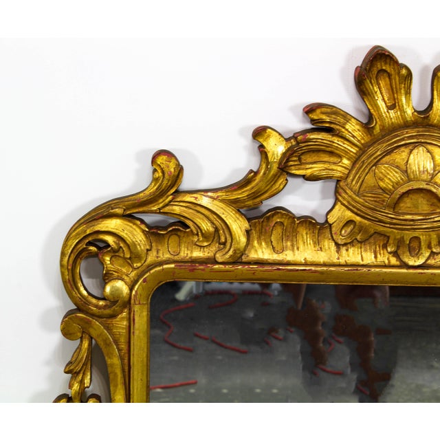 1940s Hollywood Regency Hand Carved Gilded Mirror | Chairish