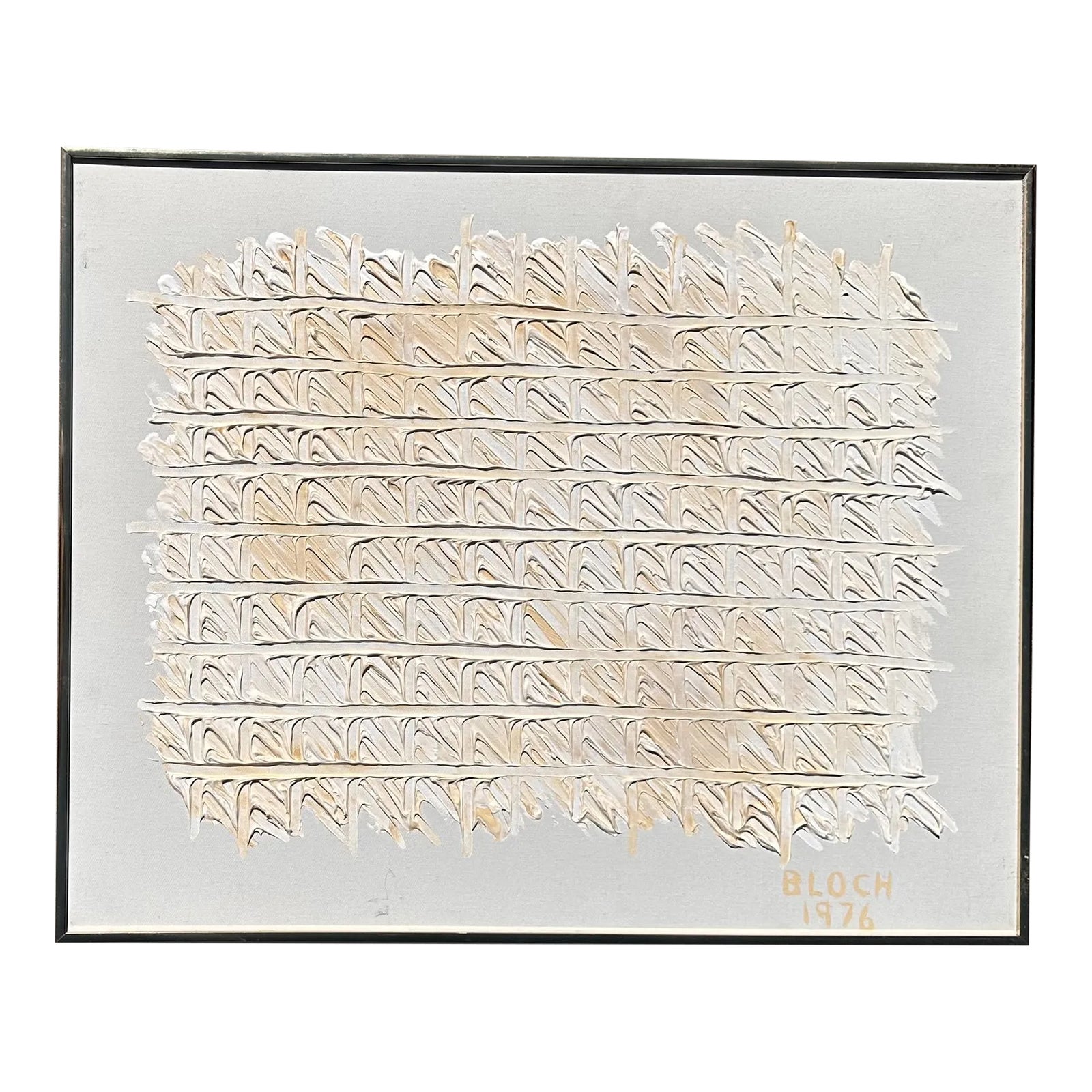 1976 Minimalist Modern Painted Relief Abstract by Pierrette Bloch ...