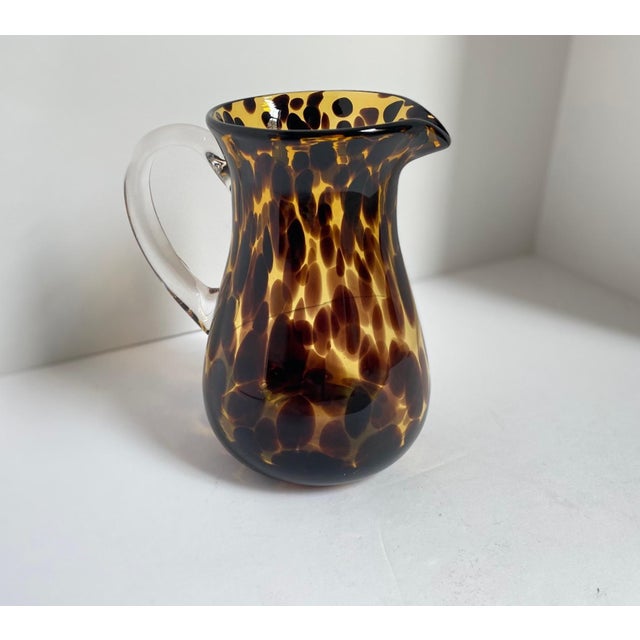 Vintage Tortoiseshell Glass Pitcher | Chairish