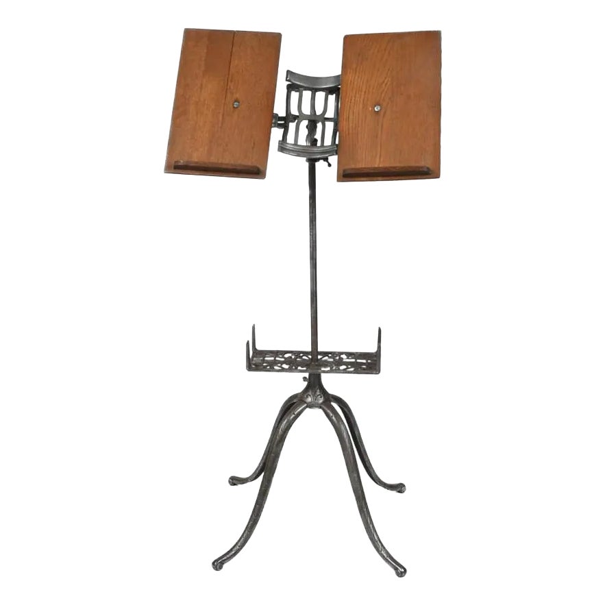 Early 20th Century Victorian Folding Oak Dictionary Bookstand | Chairish