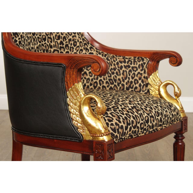Late 20th Century French Directoire Empire Style Mahogany Carved Swan ...