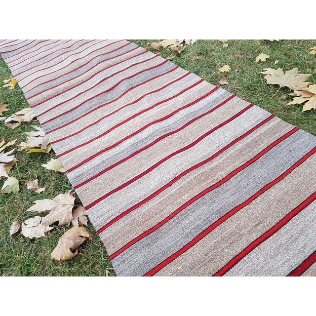 Vintage Handmade Rag Runner Extra Long RunnerTread - 1′12″ × 30′6 ...